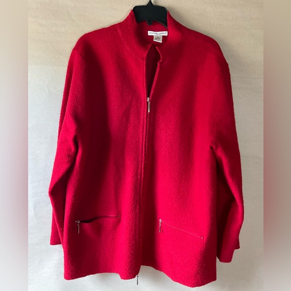 Eileen Fisher | Jackets & Coats | Jillian Jones Jacketred 0 Wool Size ...